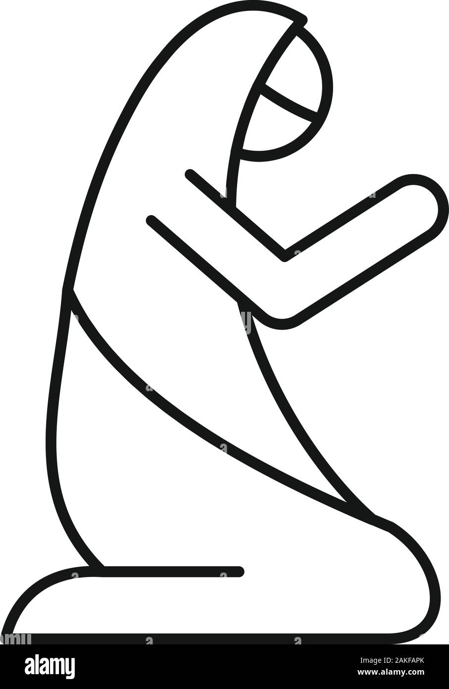 Muslim woman prayer icon. Outline muslim woman prayer vector icon for ...