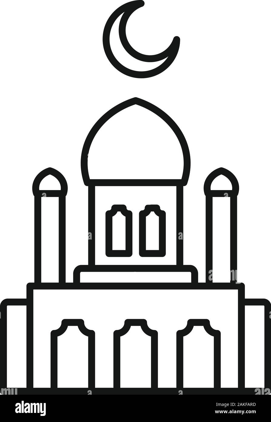 Muslim mosque icon. Outline muslim mosque vector icon for web design ...