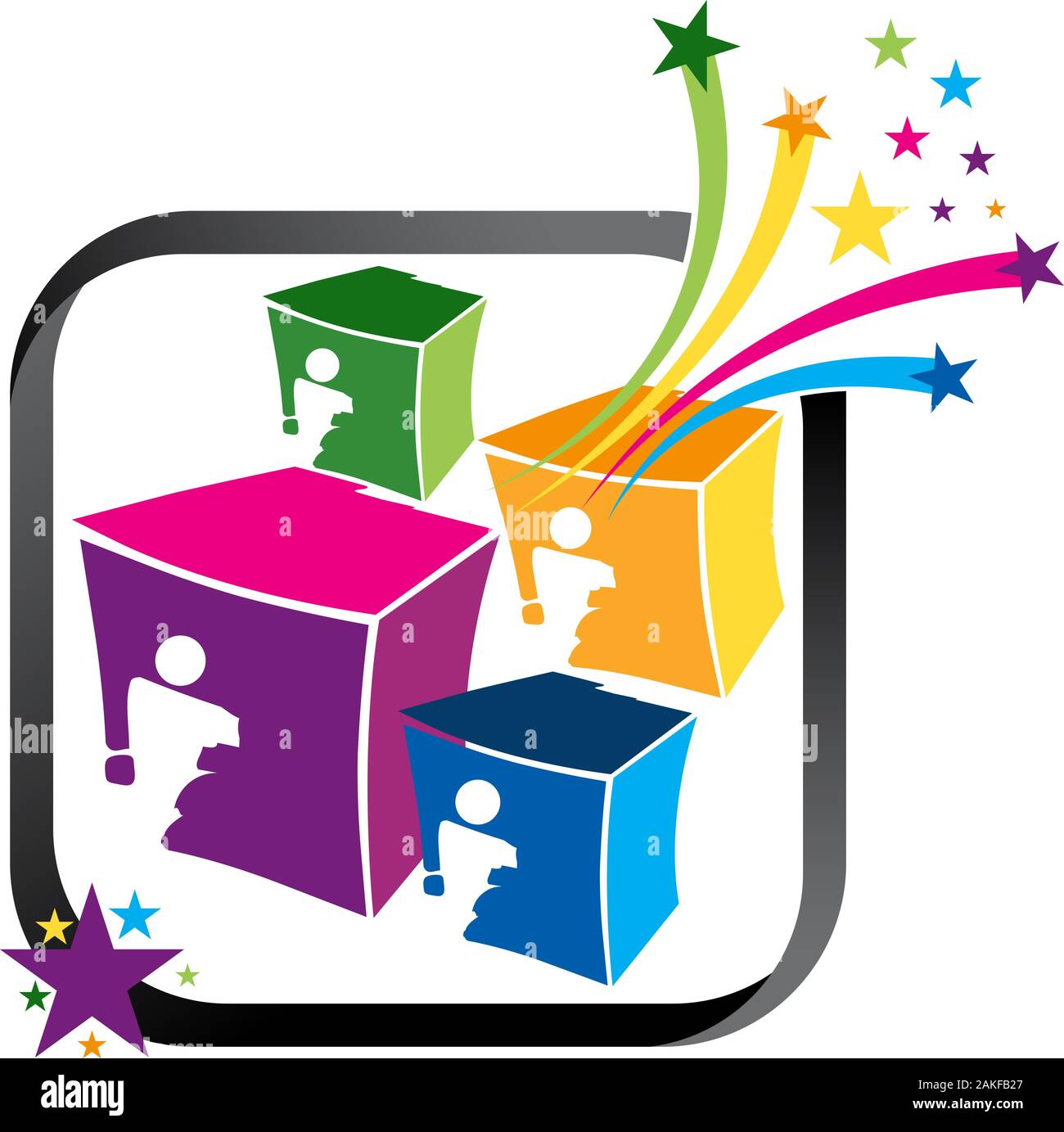 Cube star logo hi-res stock photography and images - Alamy