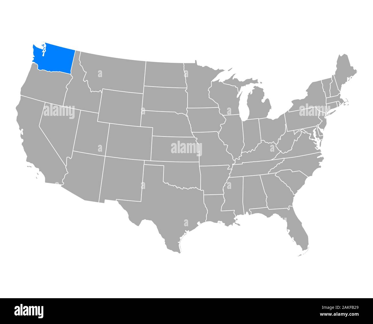 Map of Washington in USA Stock Photo - Alamy