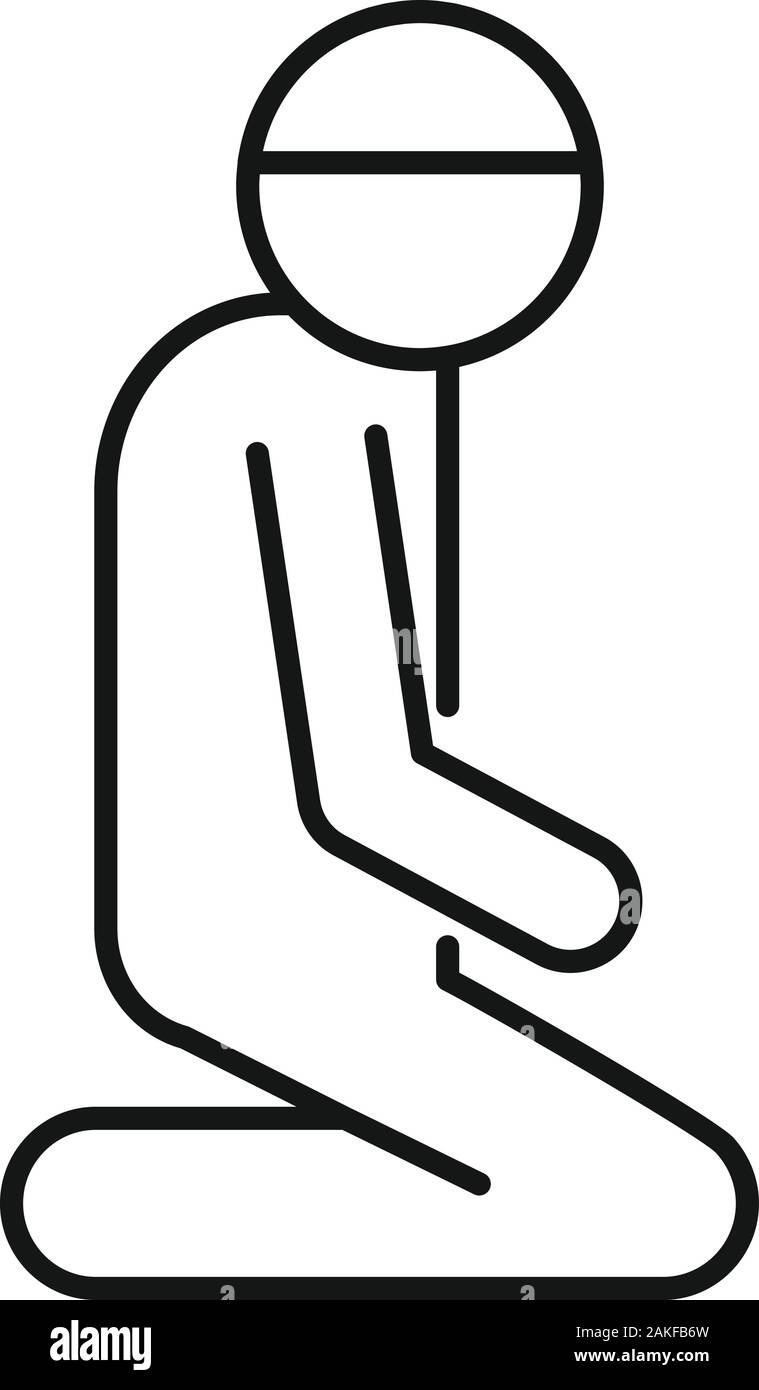 Man namaz icon. Outline man namaz vector icon for web design isolated ...