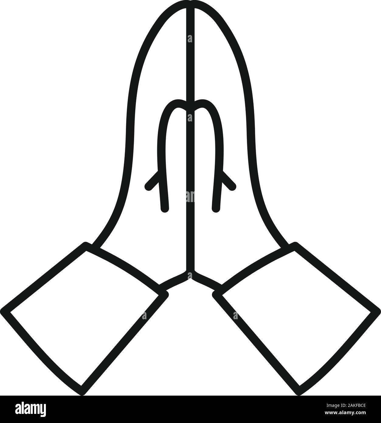 Person hands prayer icon. Outline person hands prayer vector icon for ...