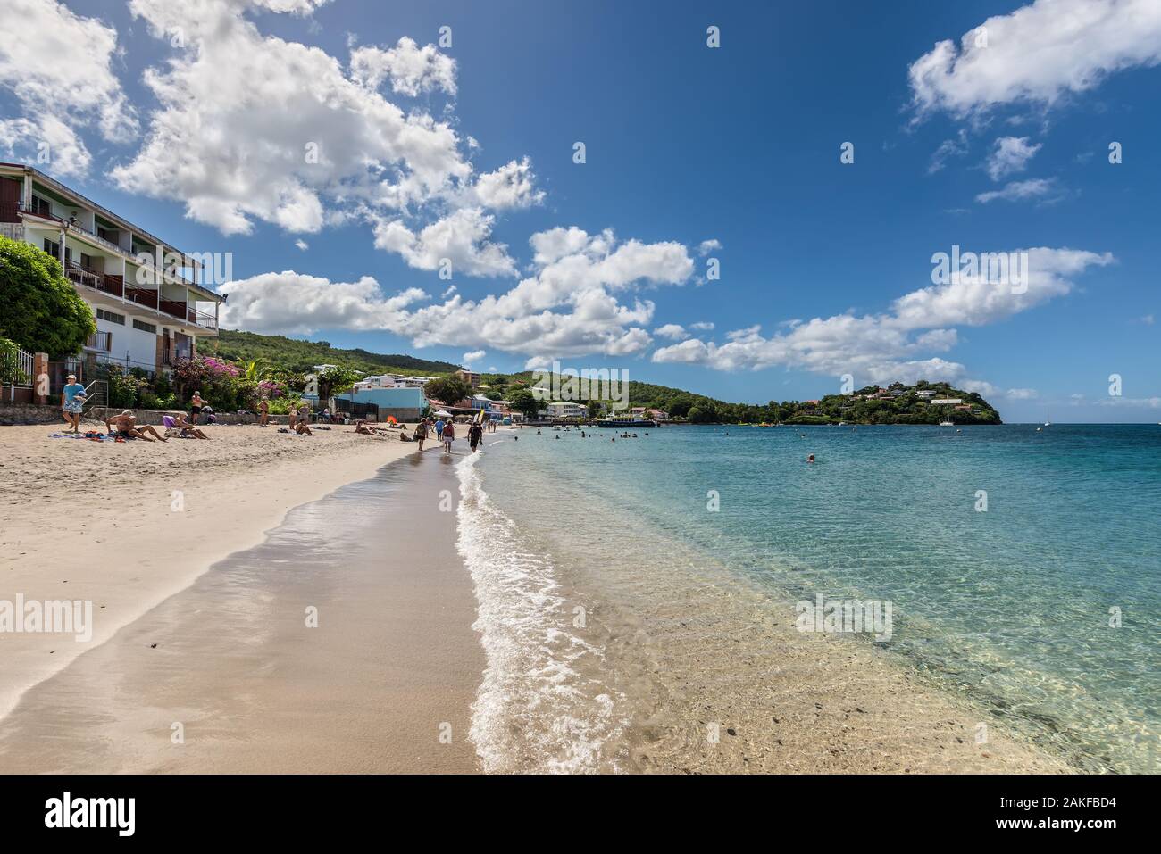 Les Trois-Ilets, Martinique - December 13, 2018: People relax on the ...