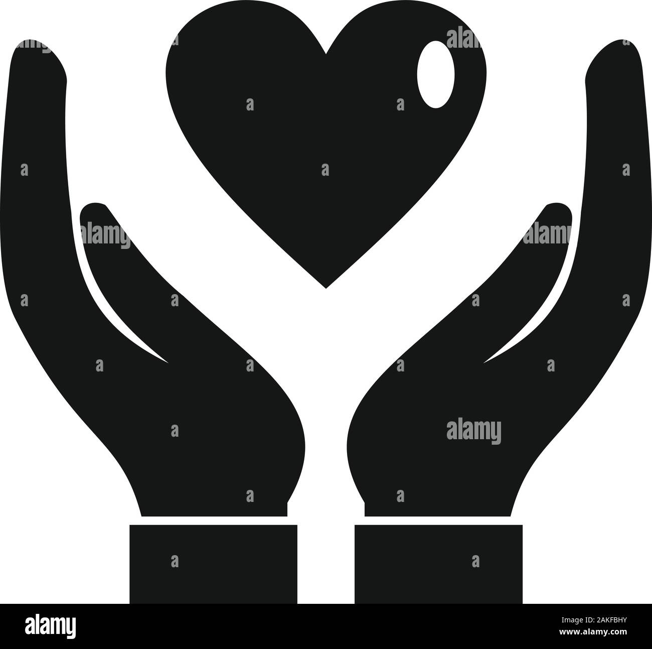 Hands keep heart icon. Simple illustration of hands keep heart vector ...