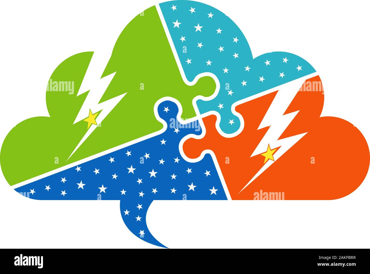 Abstract chat cloud logo hi-res stock photography and images - Alamy