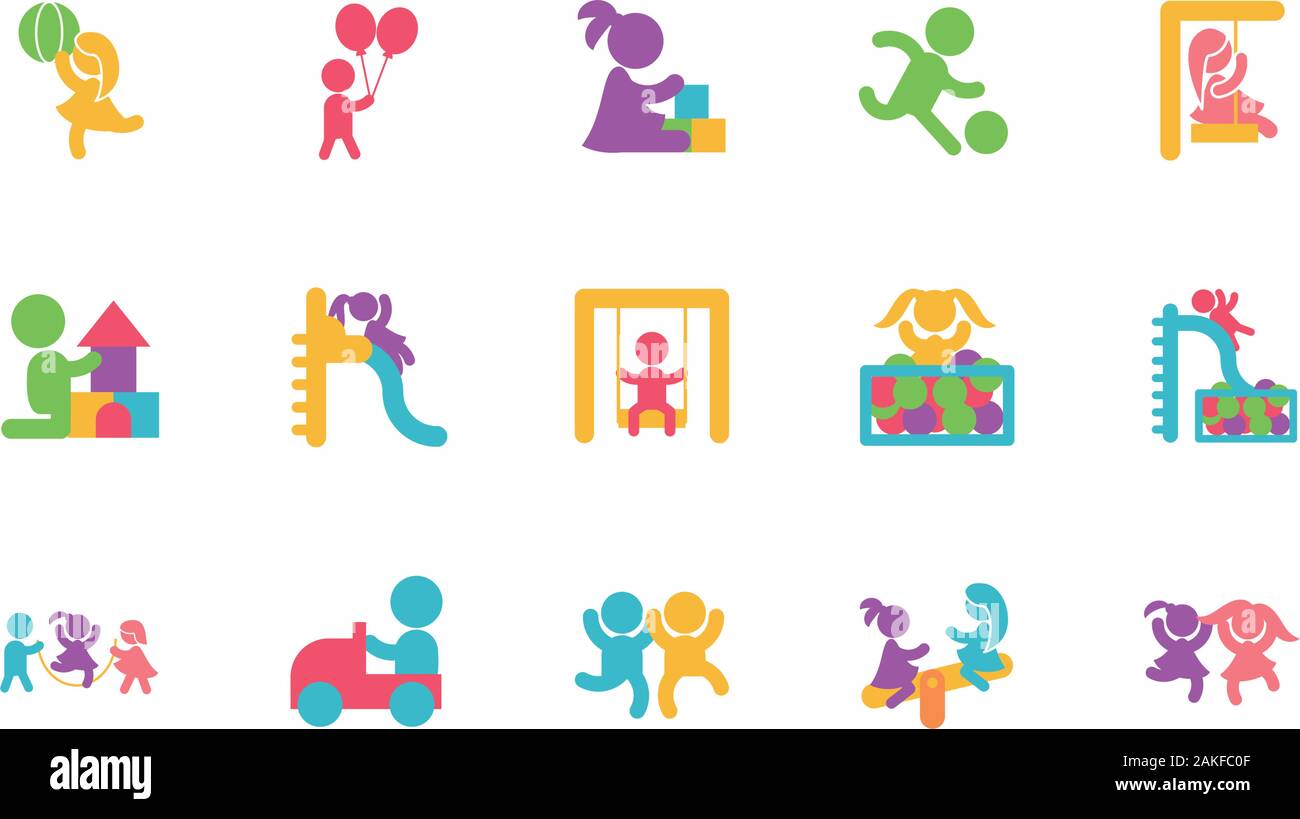 Set of boys and girls avatars design, Kid childhood little people ...