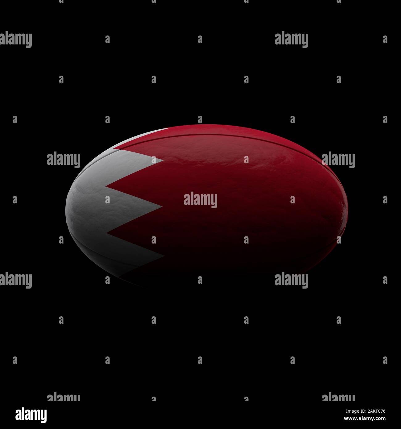 Bahrain flag rugby ball against black background. 3D Rendering Stock ...