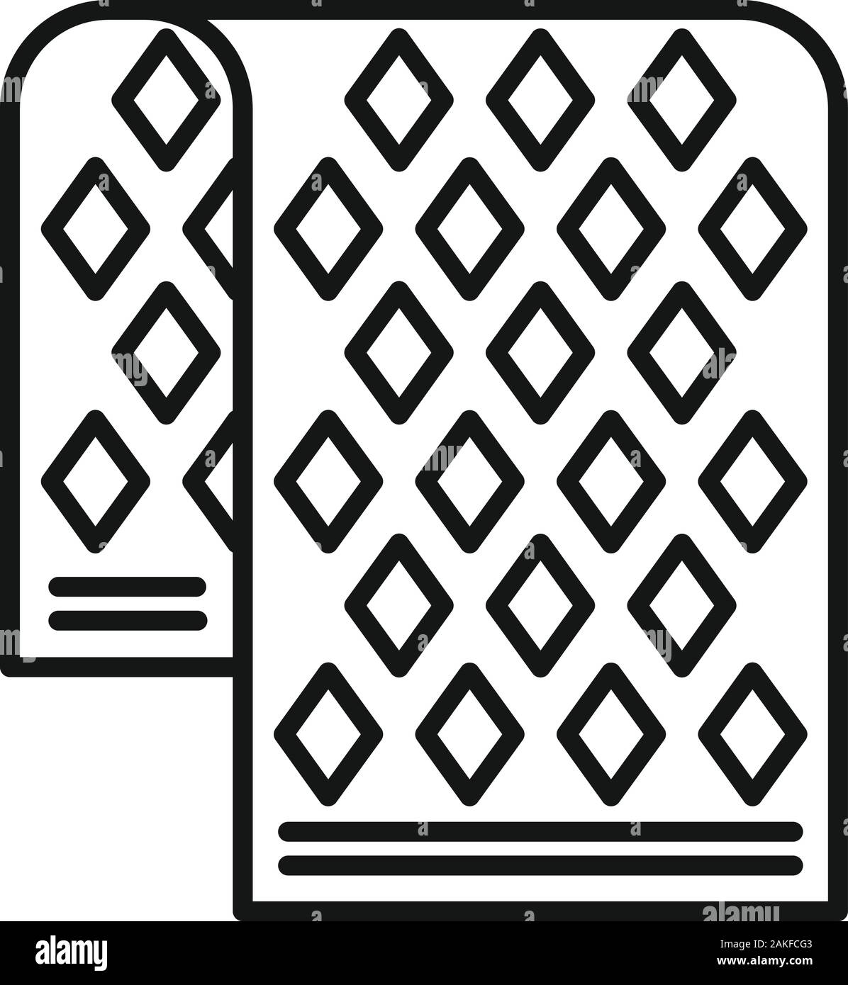 Plaid blanket icon. Outline plaid blanket vector icon for web design ...