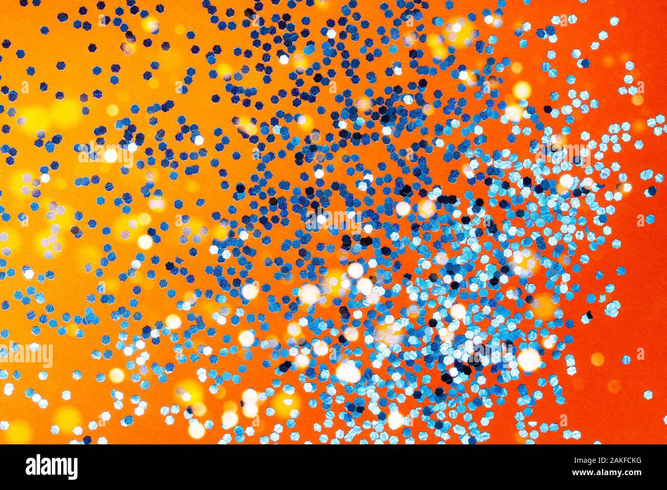 Orange And Blue Glitter Background
