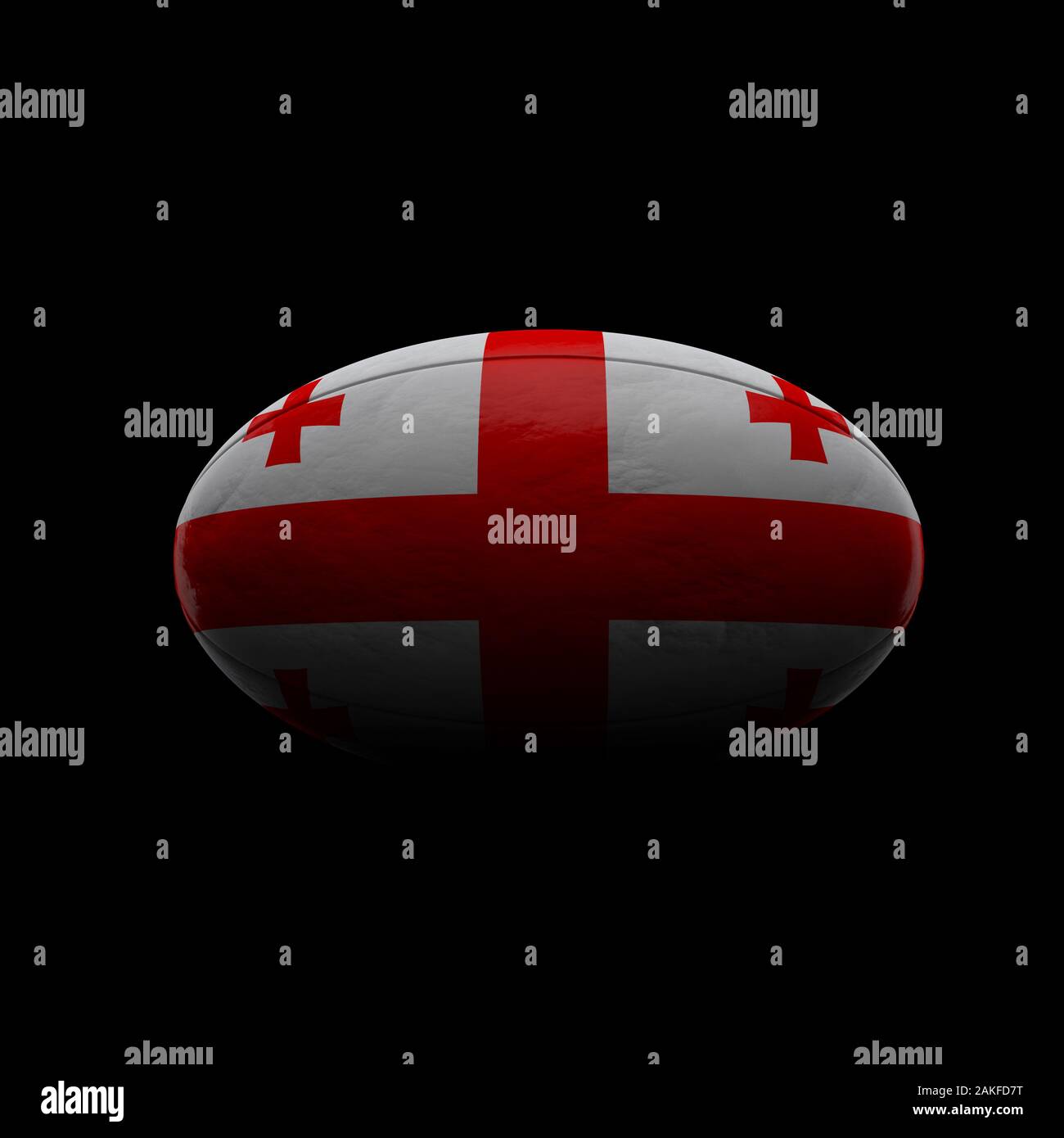 Georgia flag rugby ball against black background. 3D Rendering Stock ...