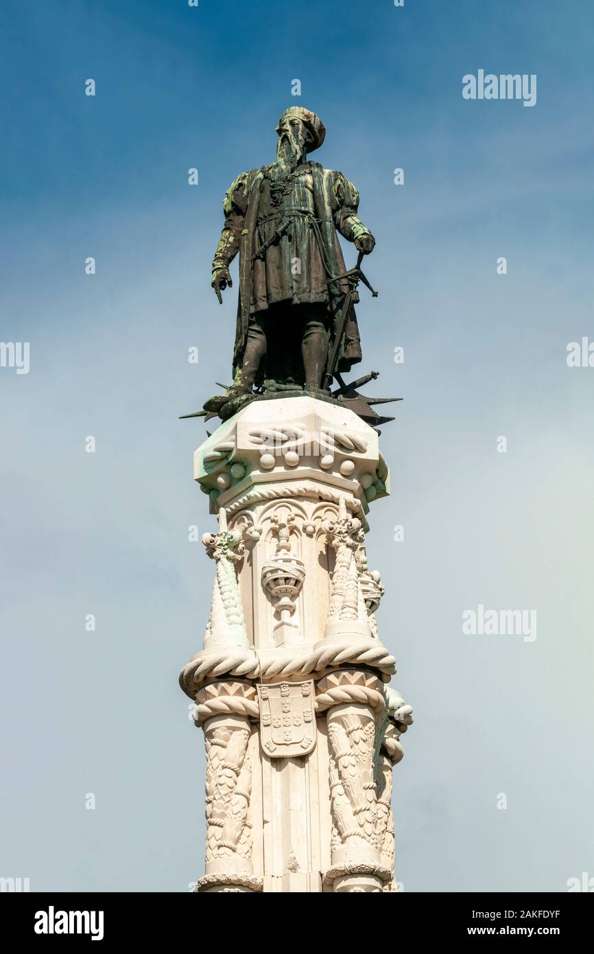 Statue of Afonso de Albuquerque, symbolically standing on a stack of ...