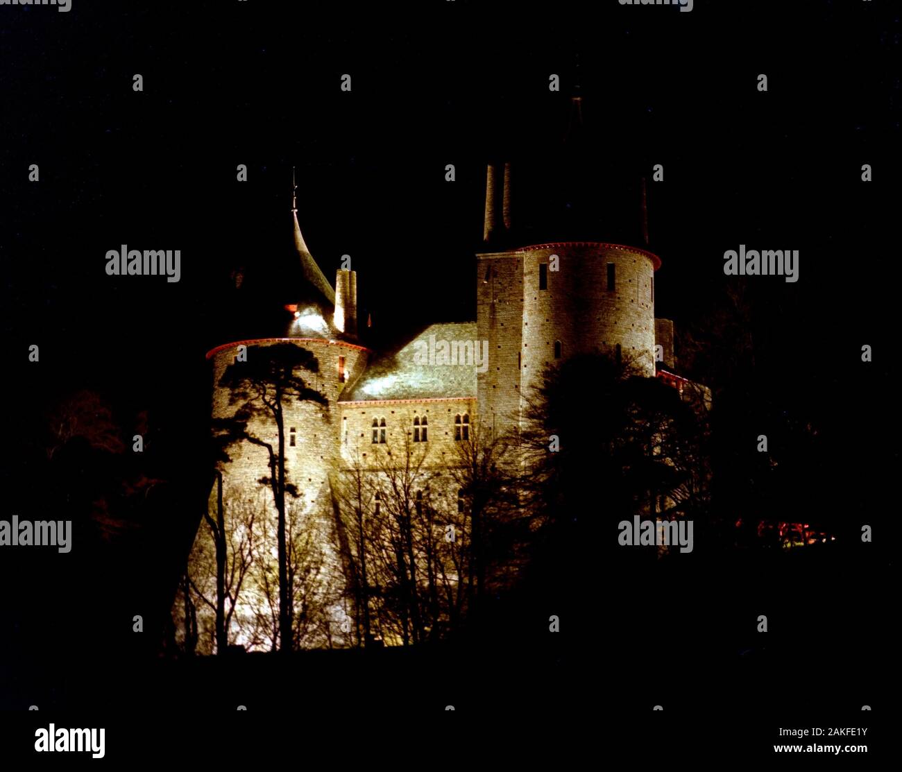 Castell Coch at night Stock Photo - Alamy