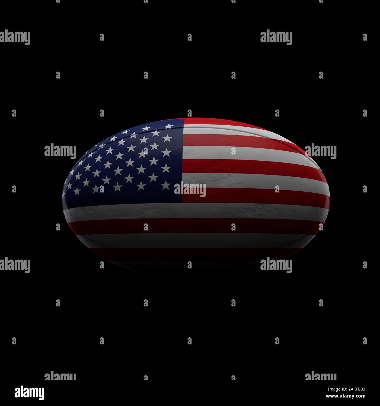 USA flag rugby ball against black background. 3D Rendering Stock Photo ...