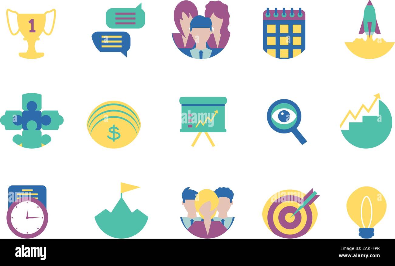 Icon set design, Strategy management business workforce financial ...