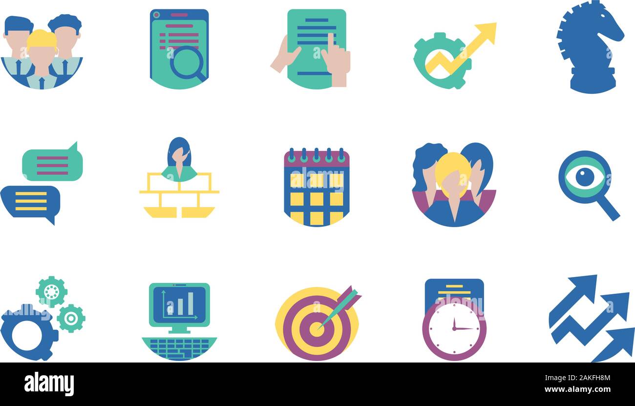 Icon set design, Strategy management business workforce financial ...