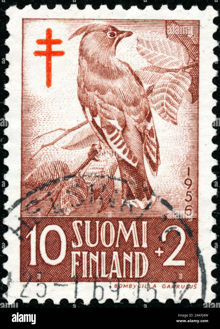POLTAVA, UKRAINE - January 9, 2020. Vintage stamp printed in Finland ...