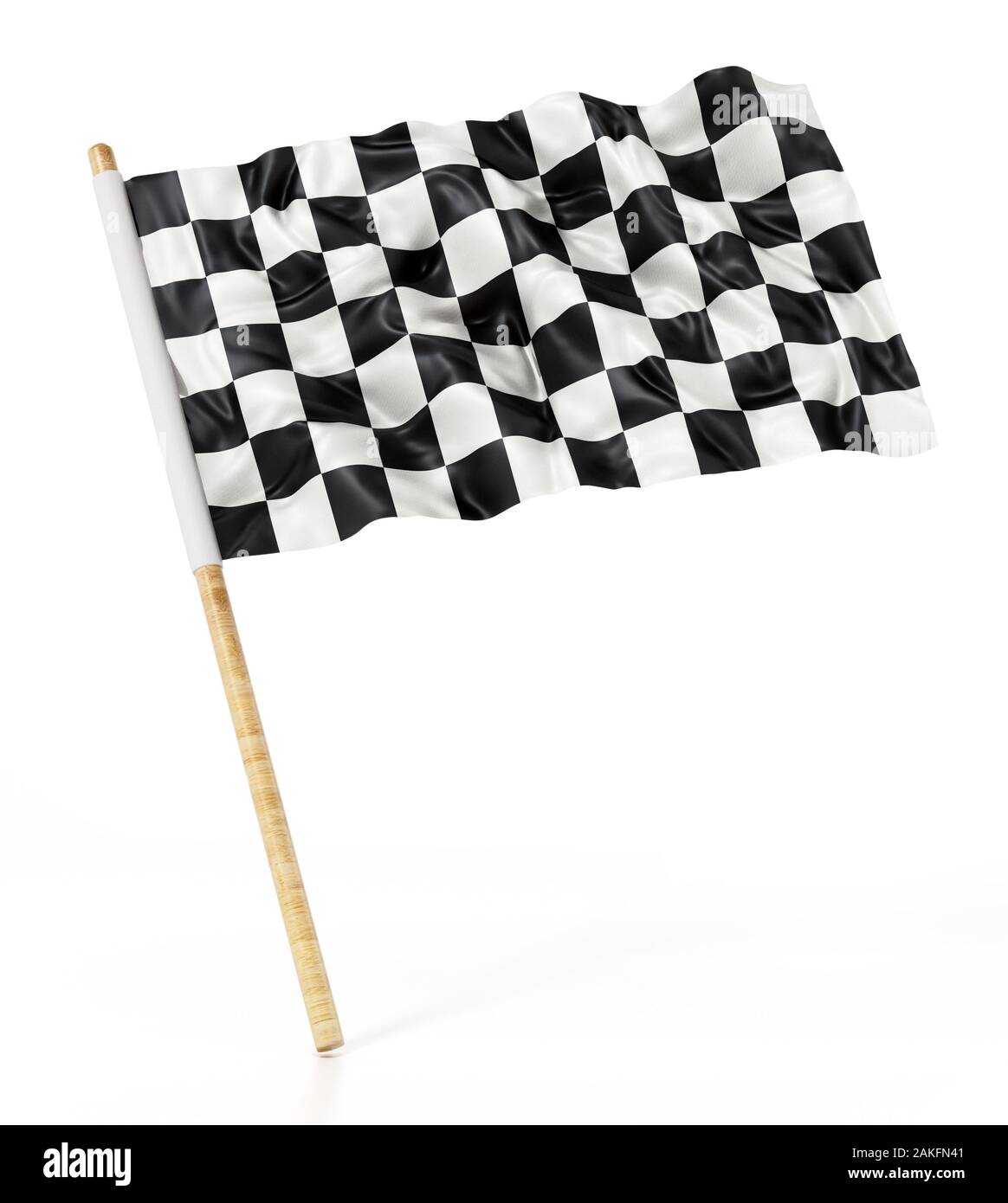 Checkered race flag isolated on white background. 3D illustration Stock ...