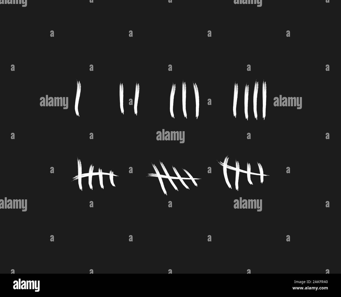 Tally marks on the wall isolated. Counting characters. Vector ...