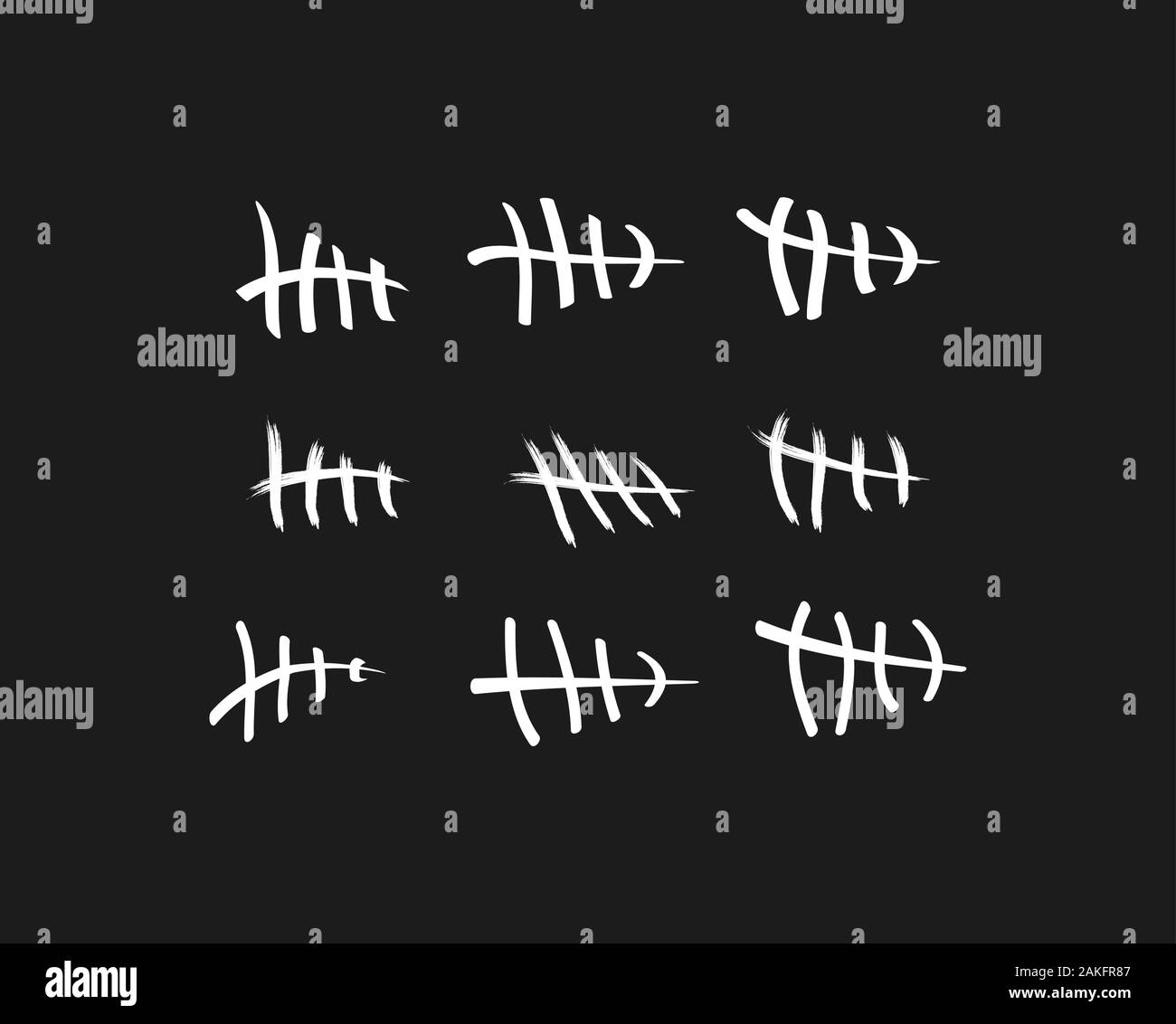 Tally marks on the wall isolated. Counting characters. Vector ...