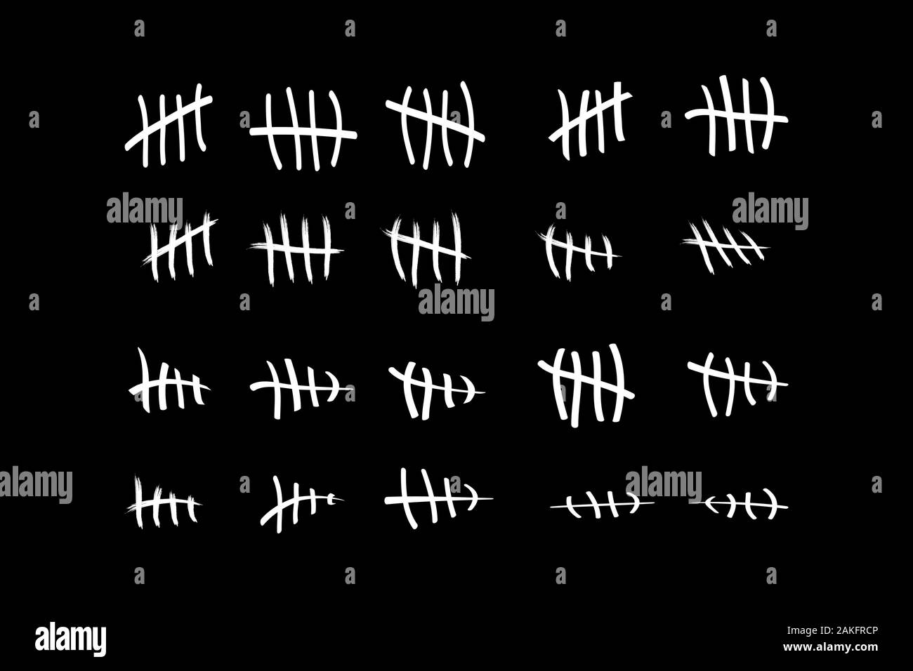 Tally marks on the wall isolated. Counting characters. Vector ...