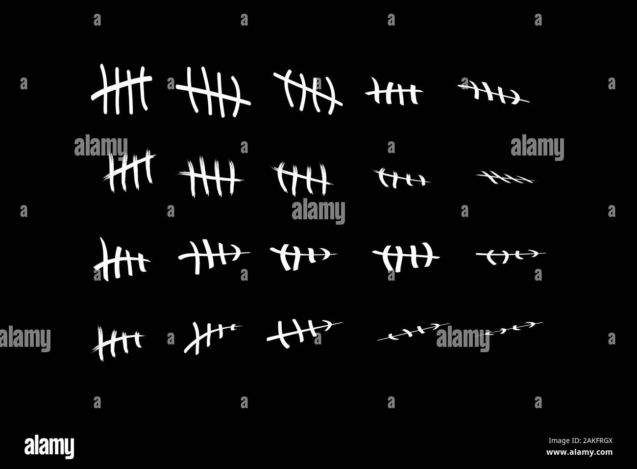 Tally marks on the wall isolated. Counting characters. Vector ...
