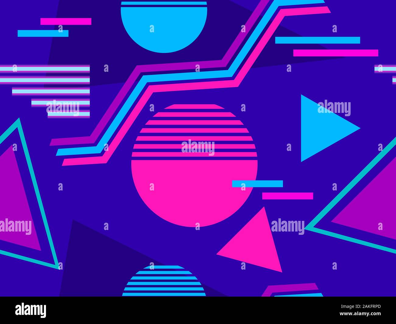 Cyberpunk seamless pattern. Retro futurism of the 80s. Memphis ...