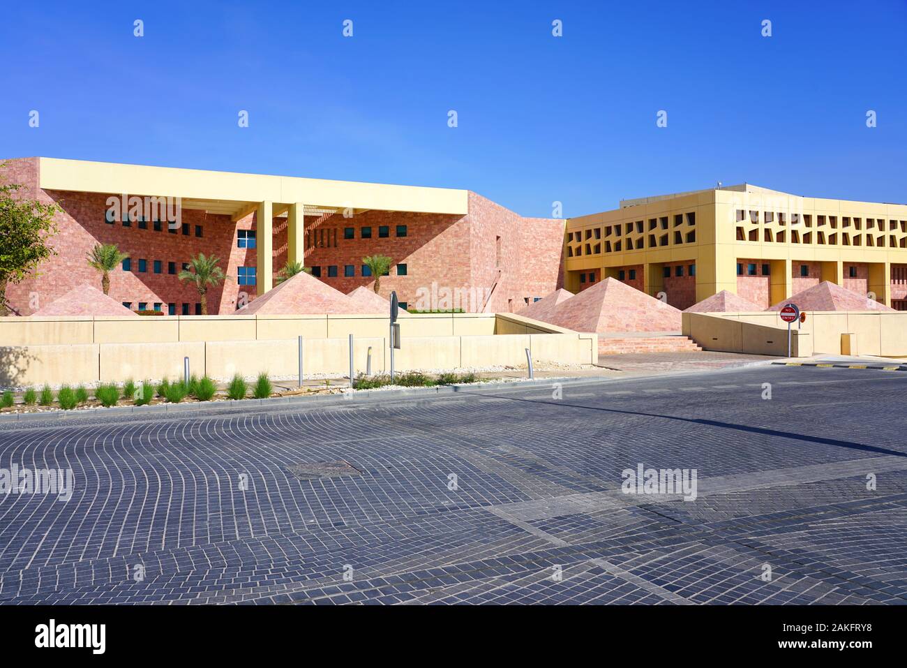 DOHA, QATAR -12 DEC 2019- View of the campus of Texas A&M University in ...