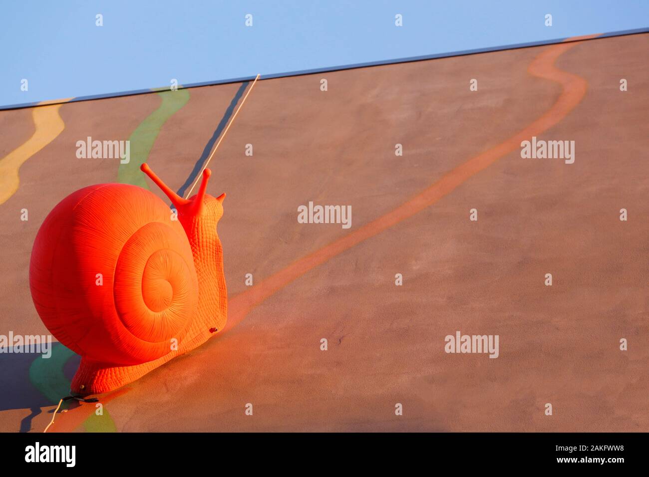 Rome, Italy, January 5, 2020. Cracking art recyclable plastic permanent ...