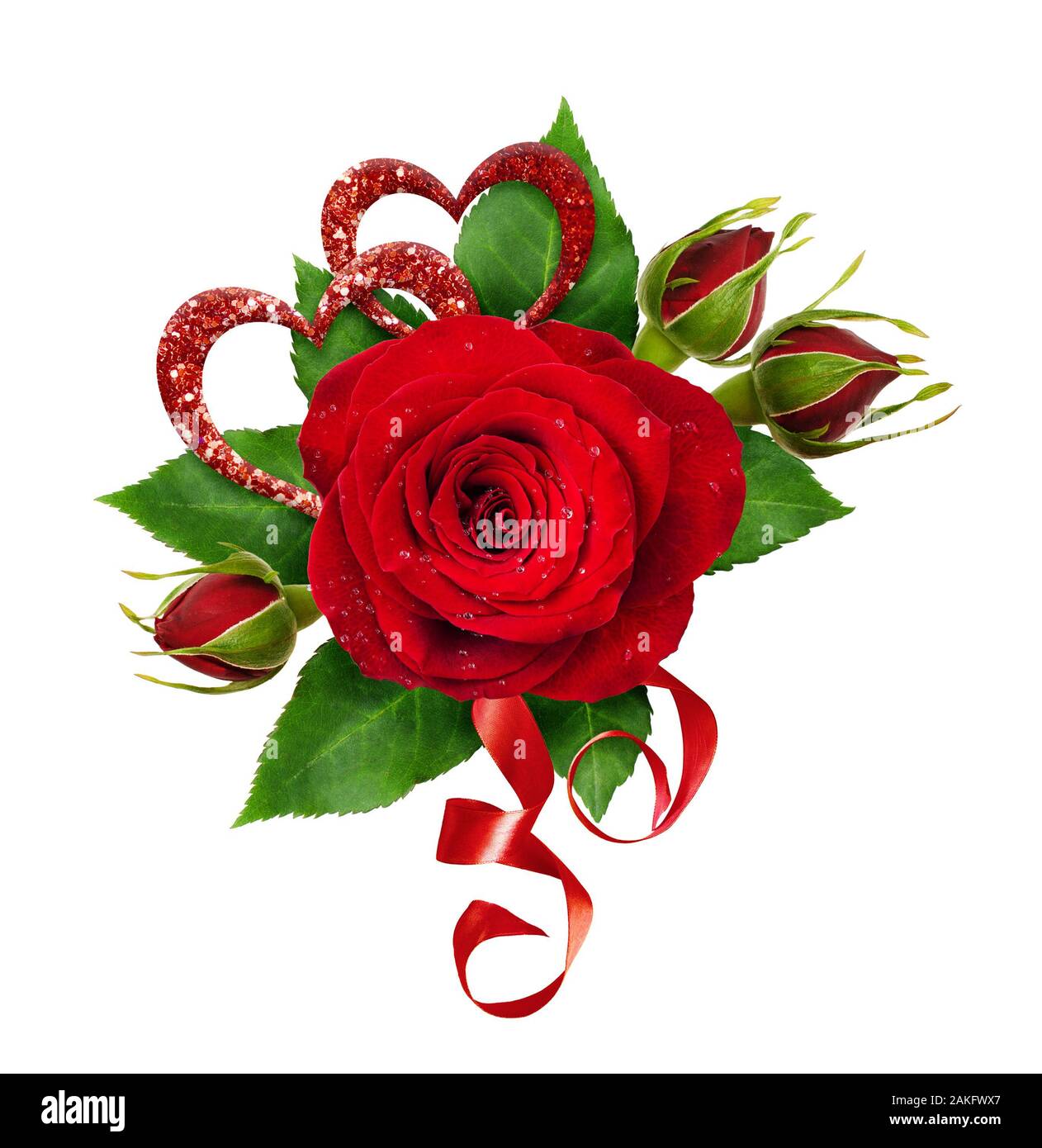 Rose red ribbons hi-res stock photography and images - Alamy