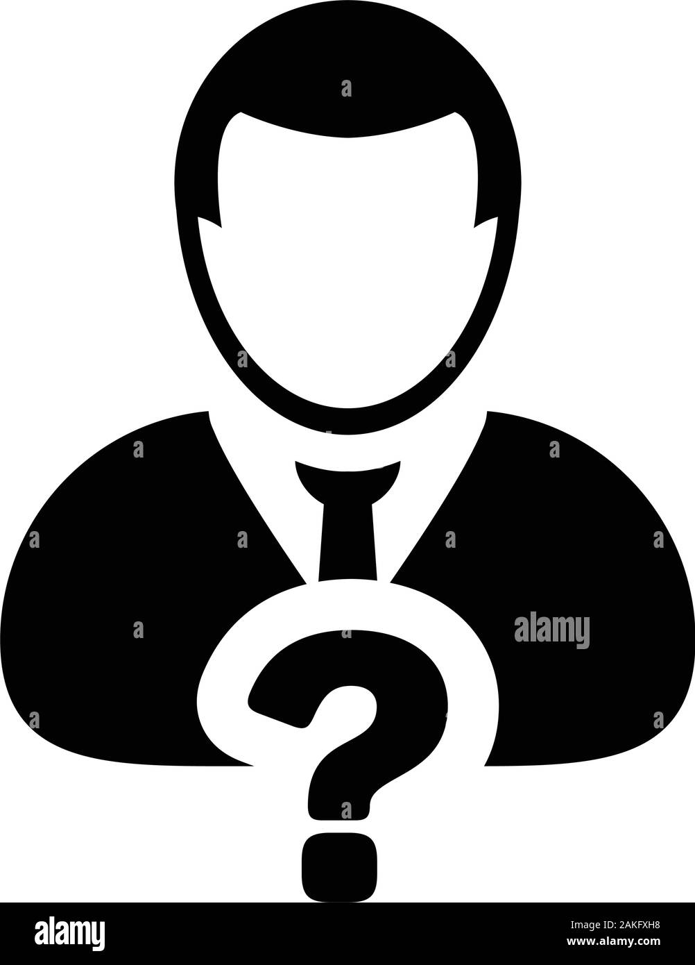 Person icon with question mark symbol vector with male profile avatar ...