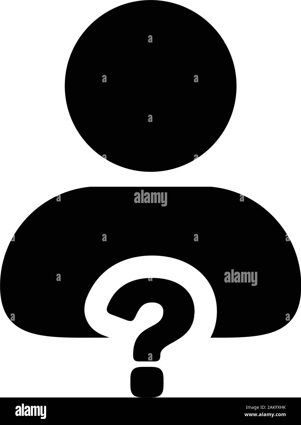 Profile icon with question mark symbol vector with male person avatar ...