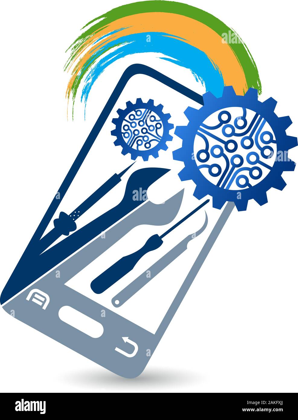 Phone gear service logo hi-res stock photography and images - Alamy