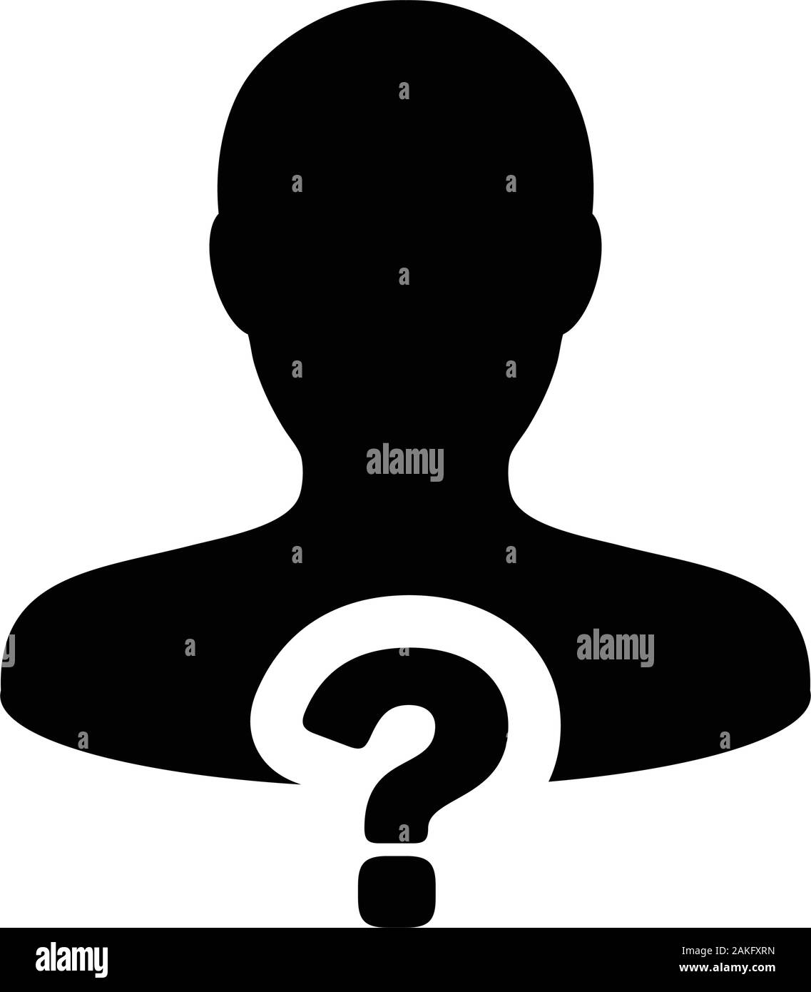 Support icon vector question mark with male user person profile avatar ...