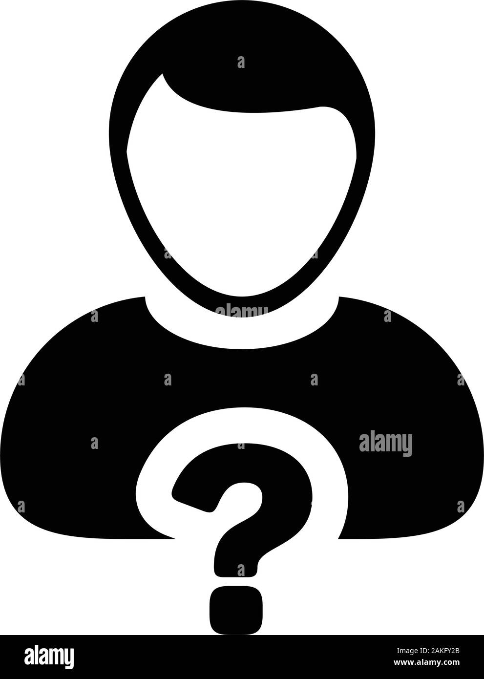 FAQ icon vector question mark with male user person profile avatar ...