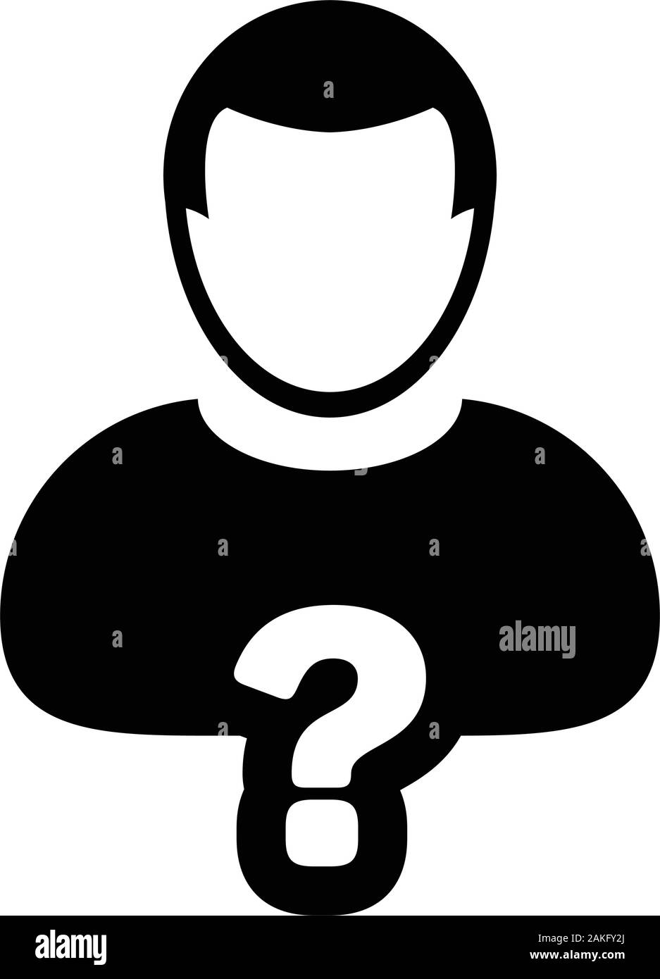 Question icon vector male person profile avatar symbol for help sign in ...