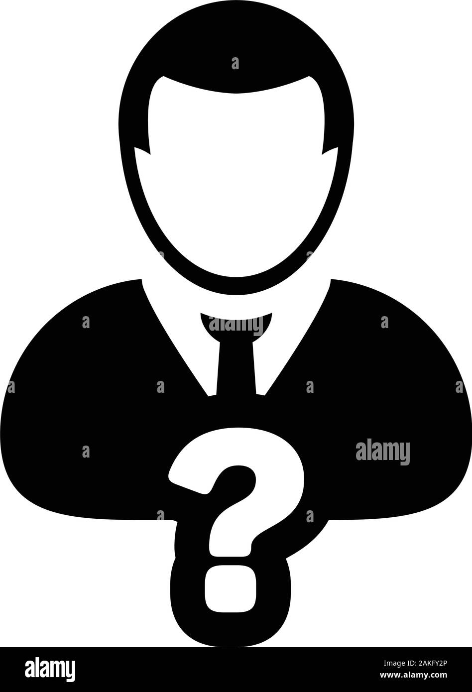 Profile icon with question mark symbol vector with male person avatar ...