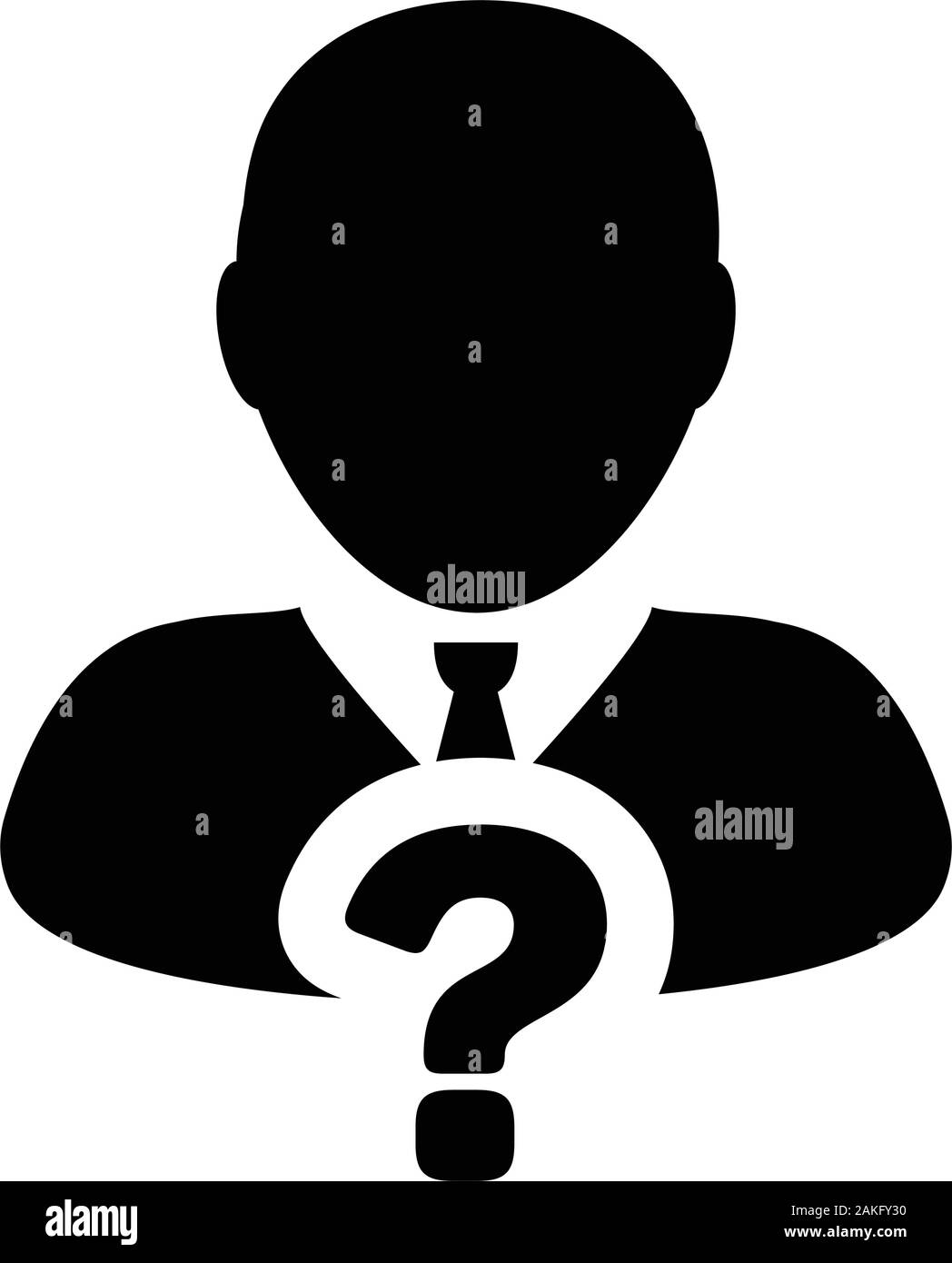 Inquiry icon vector question mark with male user person profile avatar ...