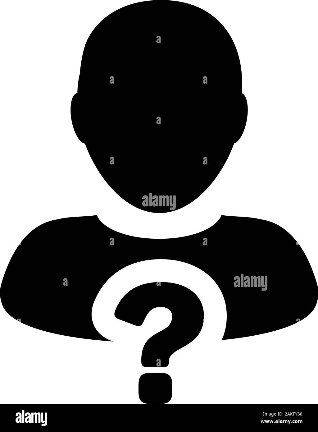 Question mark icon vector male person profile avatar symbol for help ...