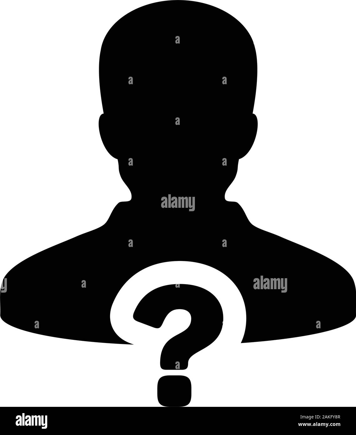 Question icon vector male person profile avatar symbol for help sign in ...