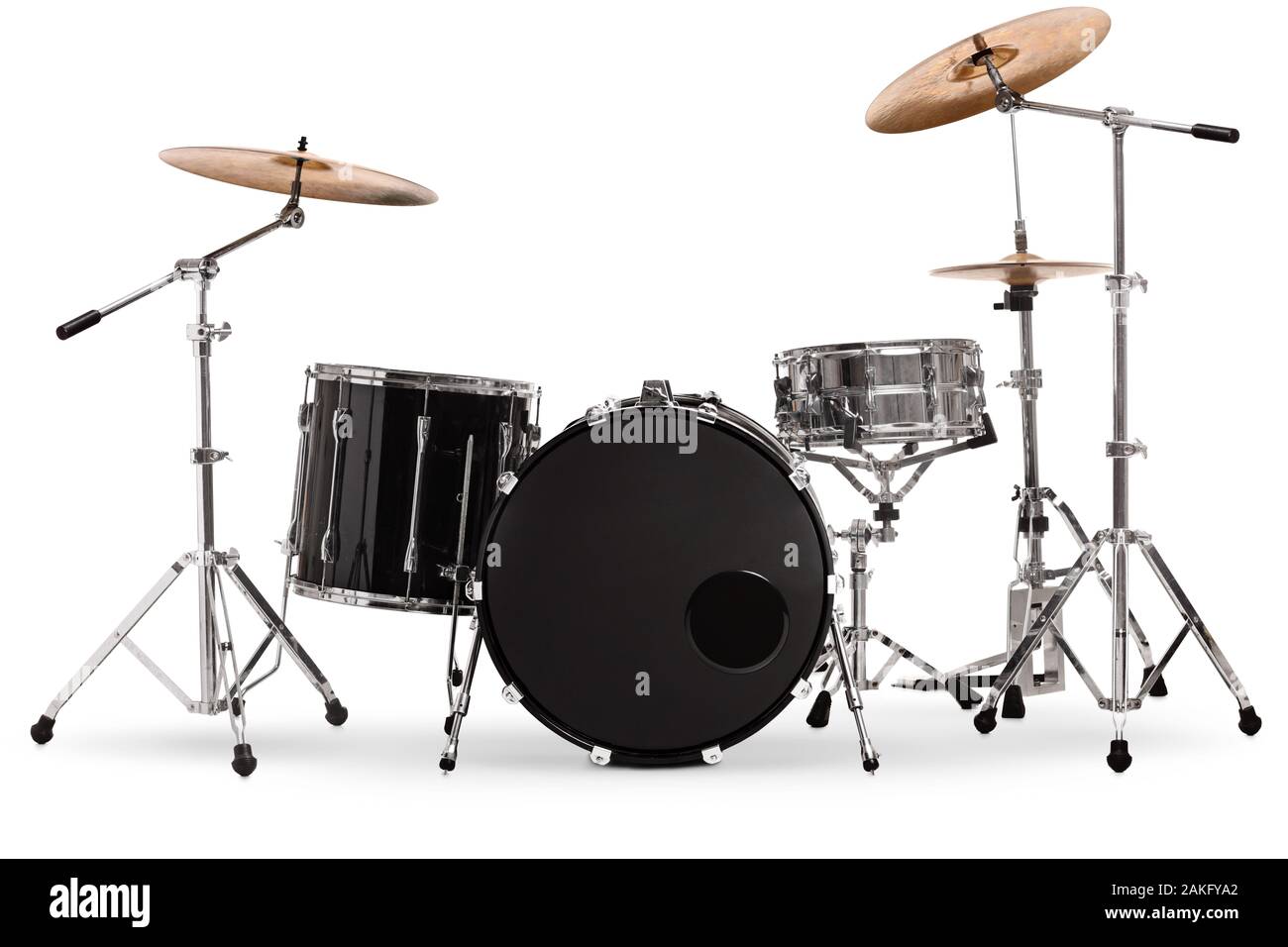 Studio shot of a percussion drum set isolated on white background Stock ...