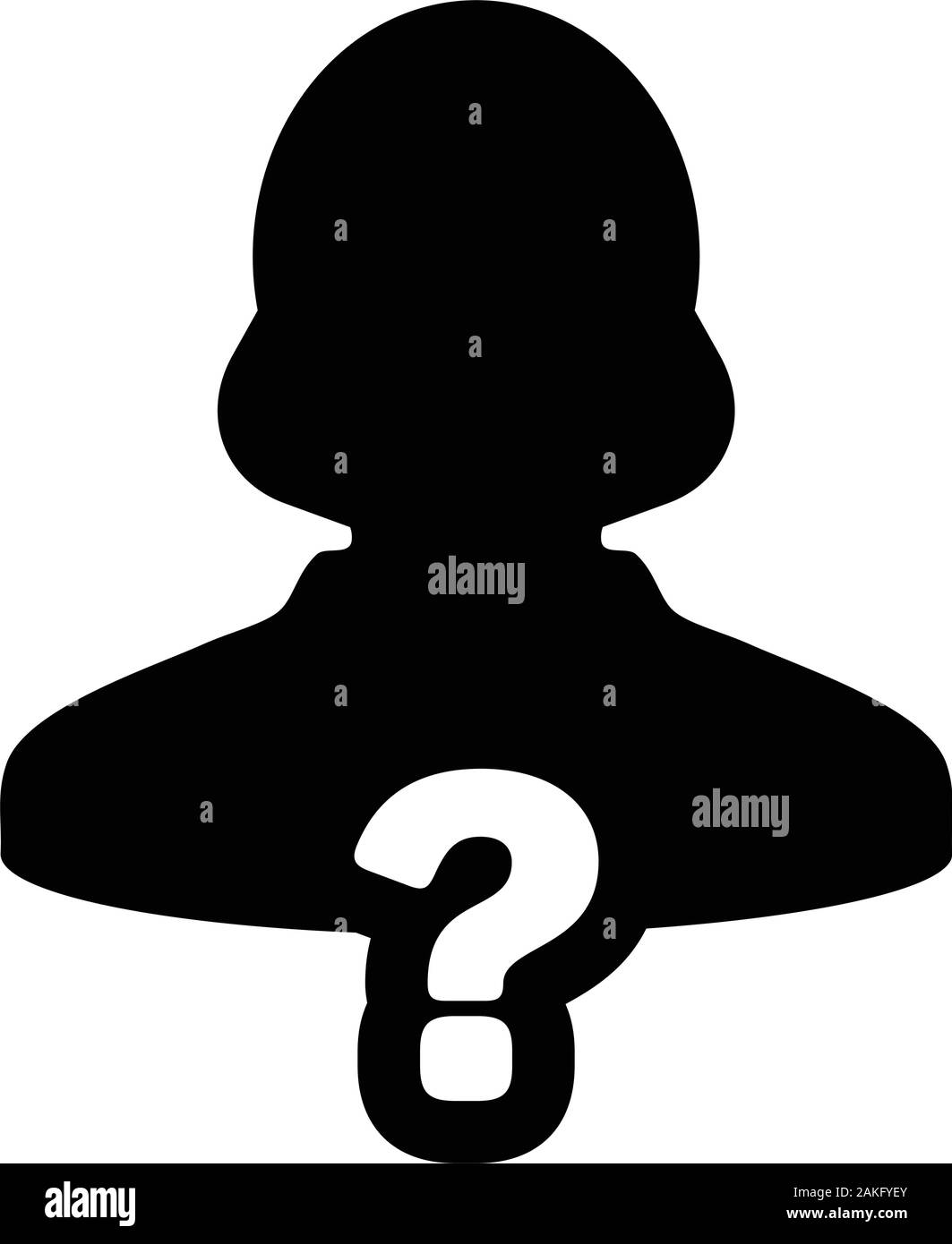 Forum icon vector question mark with female user person profile avatar ...