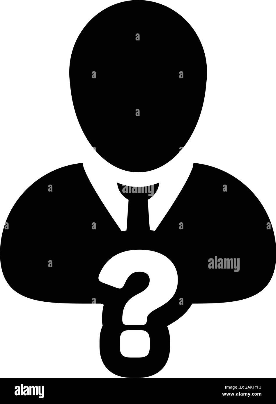 Doubt icon vector question mark with male user person profile avatar ...