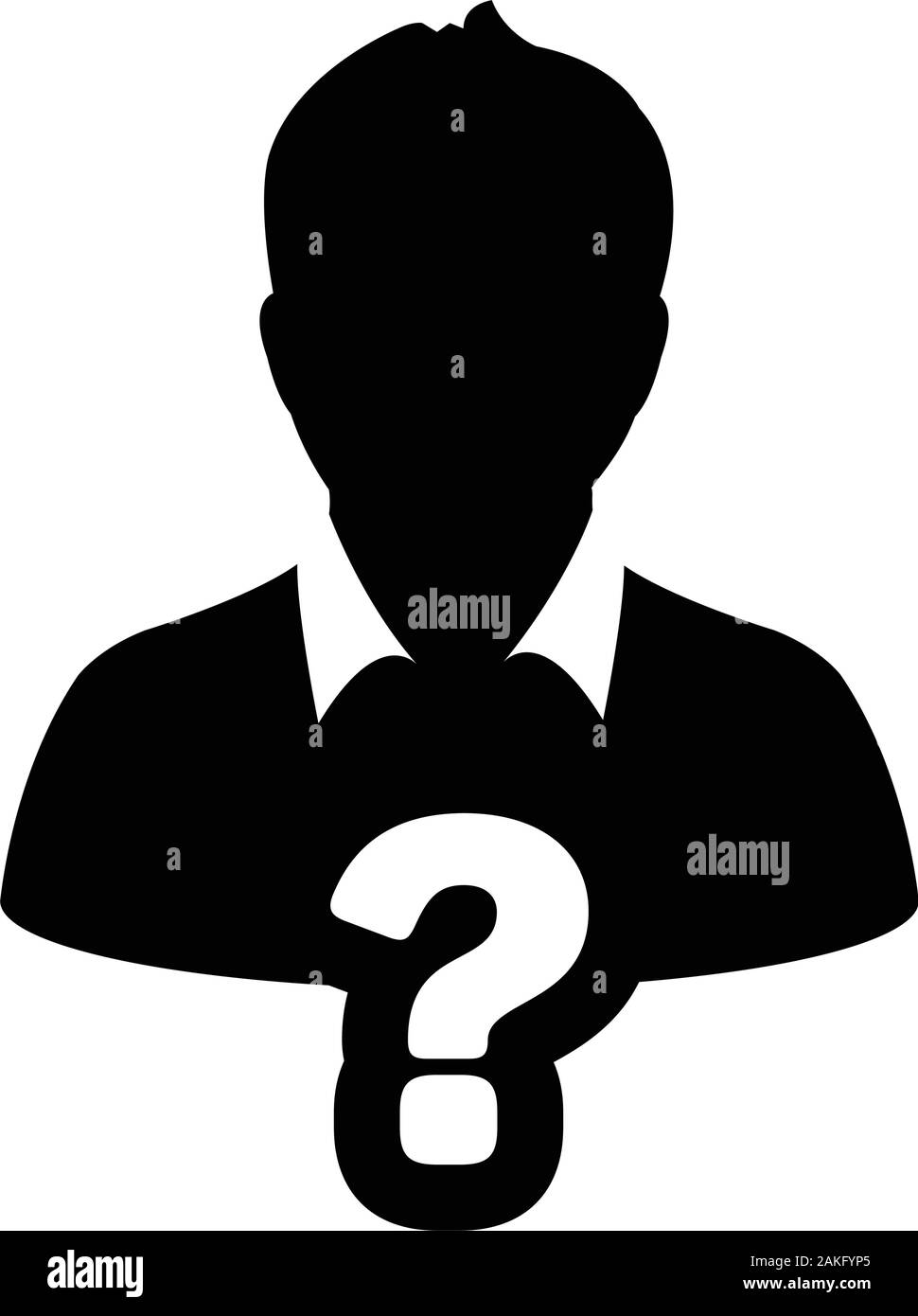 Enquiry icon vector question mark with male user person profile avatar ...
