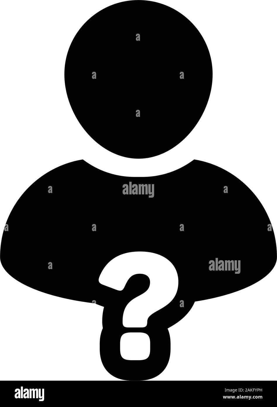 Question mark icon vector male person profile avatar symbol for help ...