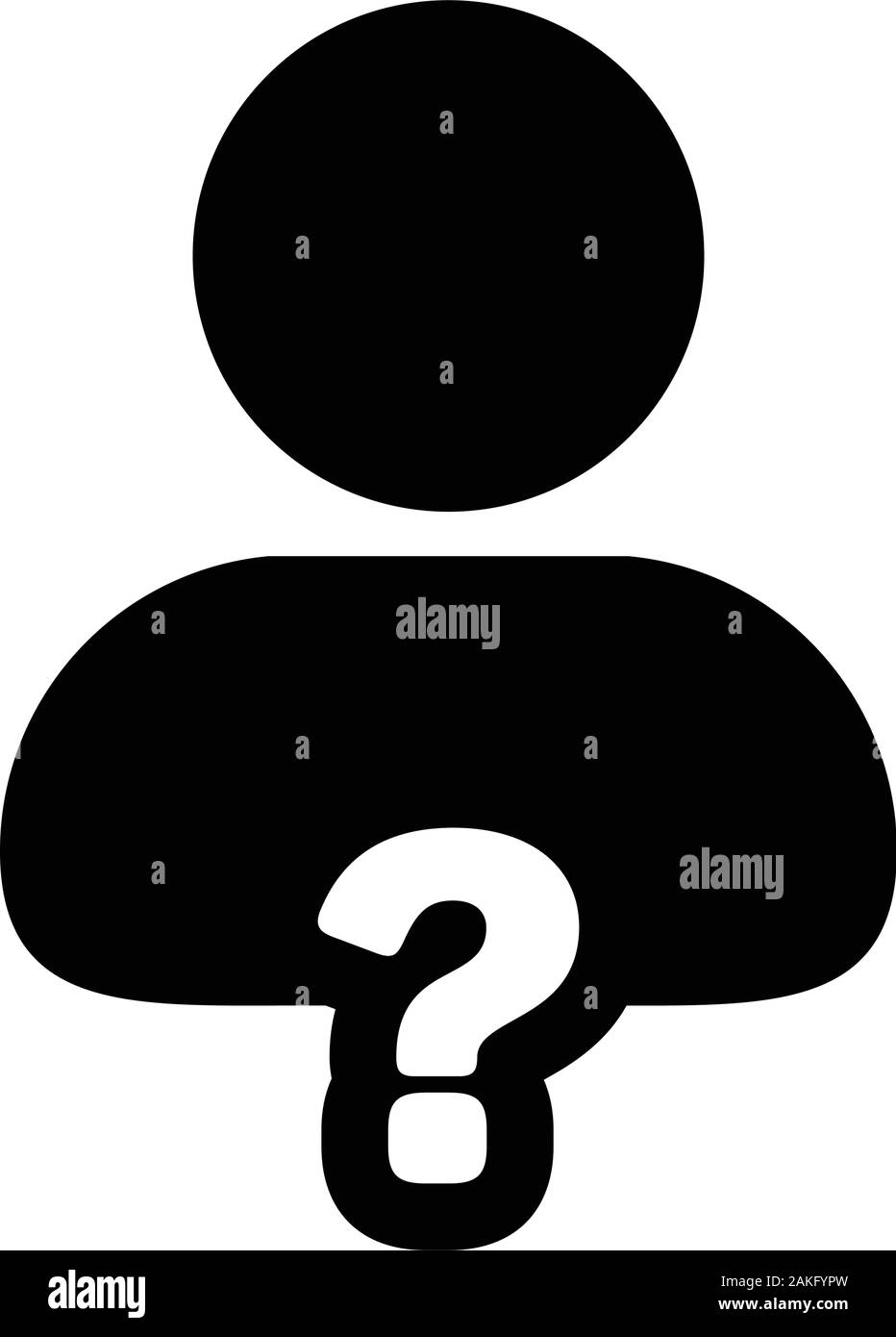 Avatar icon with question mark symbol vector with male person profile ...