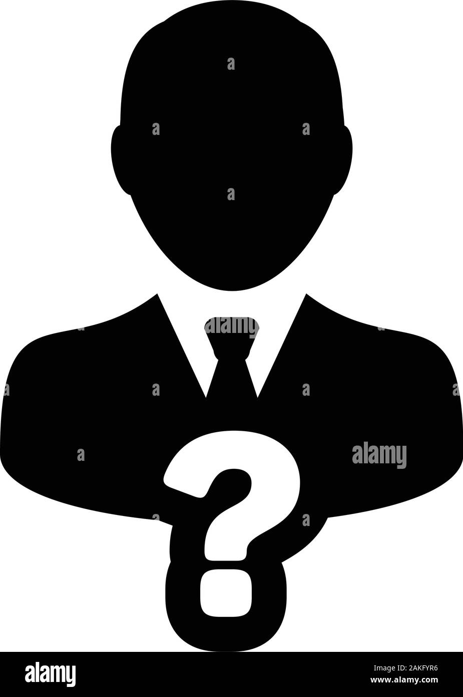 Problem icon vector question mark with male user person profile avatar ...