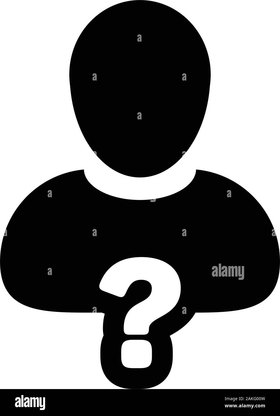 Problem icon vector question mark with male user person profile avatar ...