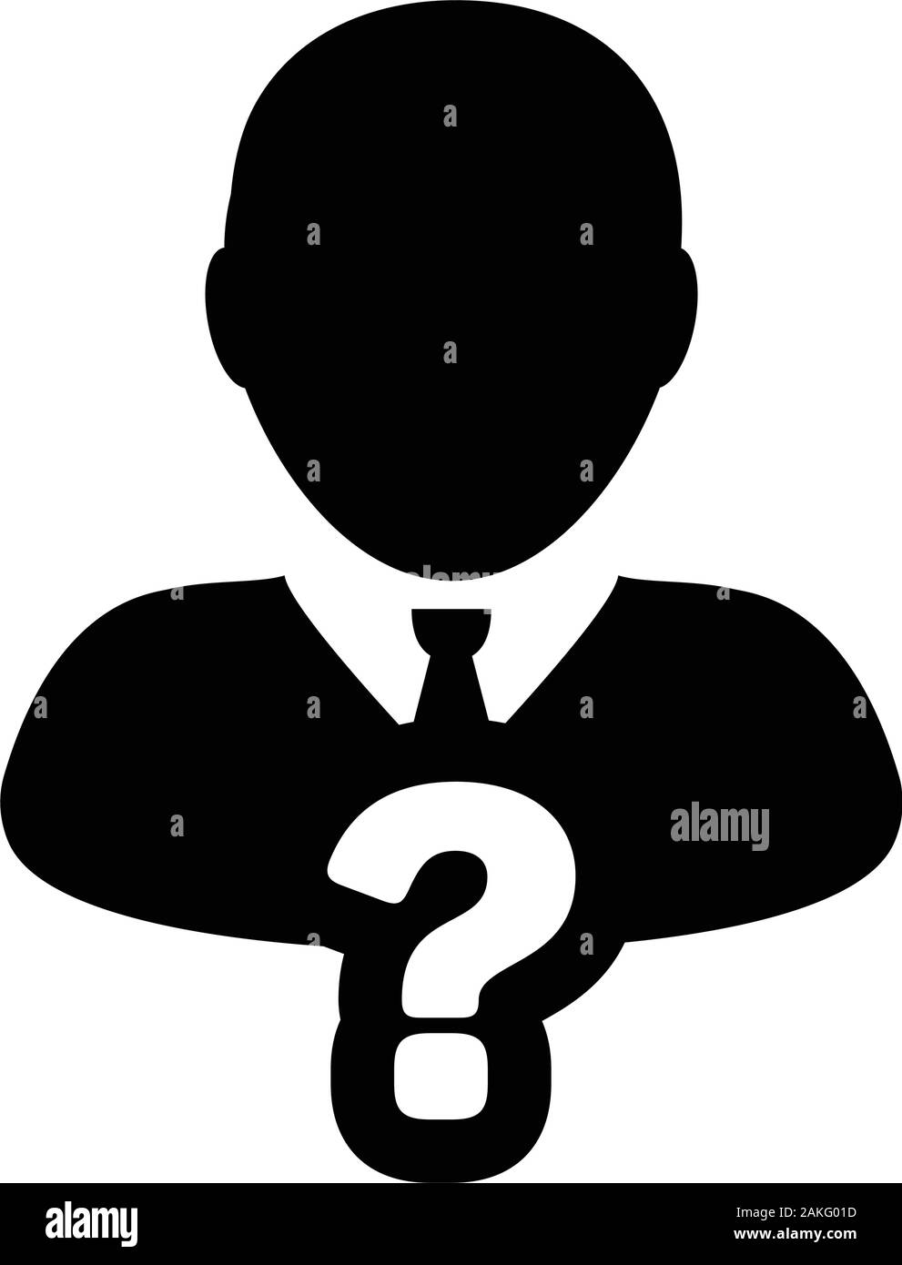 Question icon vector male person profile avatar symbol for help sign in ...