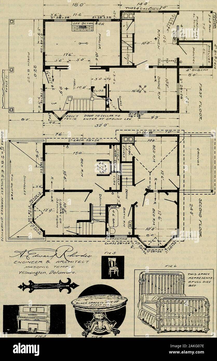 Carpenter . rangements of rooms in a two-story house, each sketch or ...