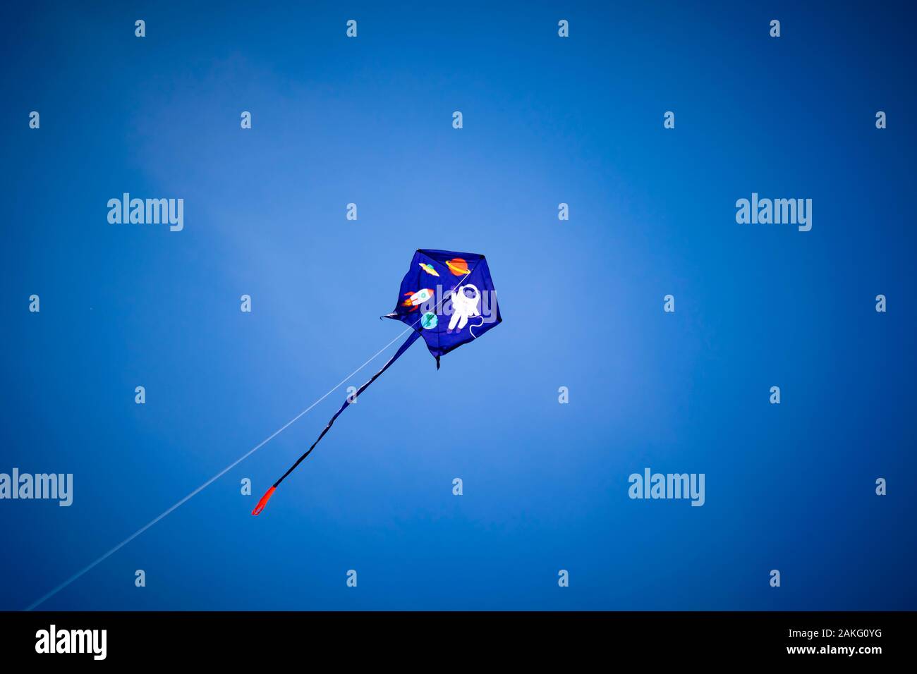 Blue kite with long tail hi-res stock photography and images - Alamy